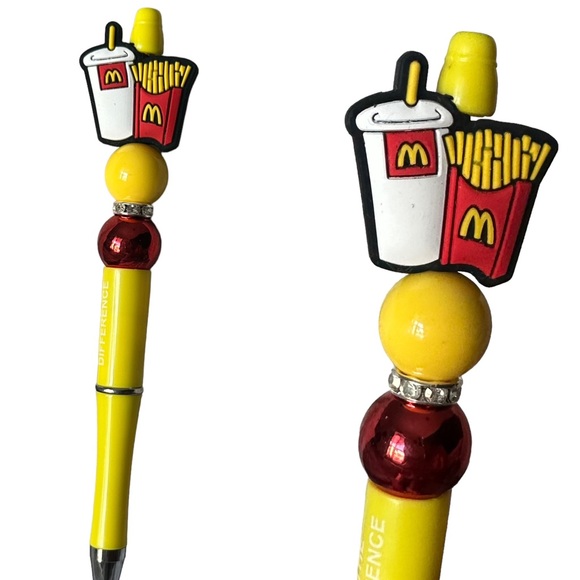 Office | Mcdonalds Restaurant Fries Drink Yellow Beaded Silicone Focal ...